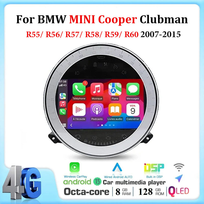 MINI Cooper R56 R57 R58 R60 2007-2015 S Clubman Android Car Radio GPS Built-in CarPlay/Android ...