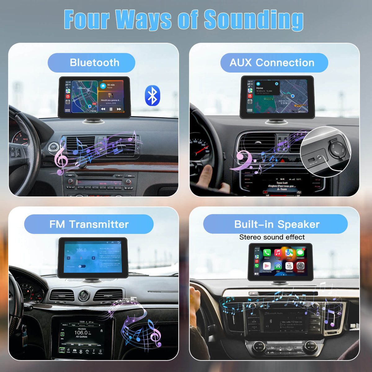 Carlinklife 7 Inch Wireless CarPlay Android Auto Touch Screen Car Radi ...